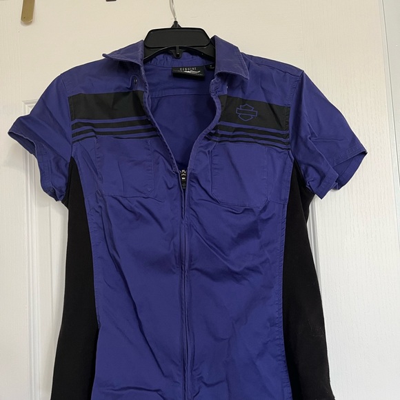 Harley-Davidson | Tops | Harley Davidson Bar Shield Zip Front Shirt ...
